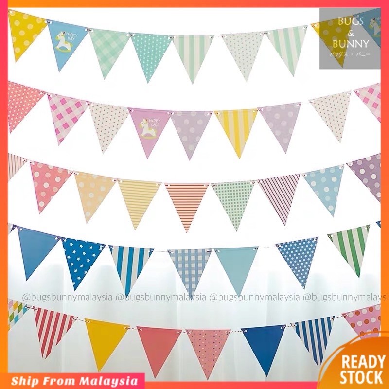 Birthday Flag Triangle Banner Bunting Happy Birthday Decoration Set Boy ...