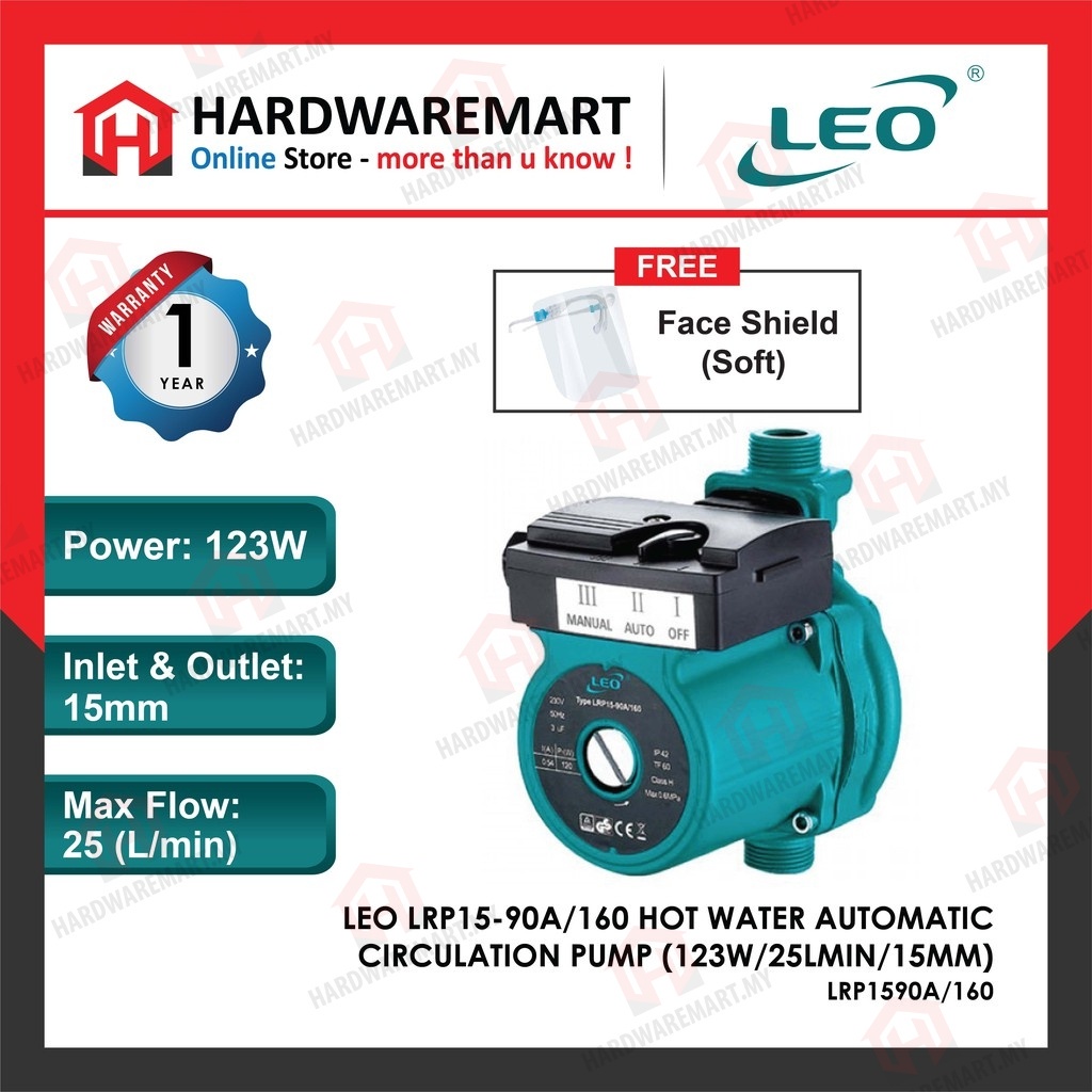LEO LRP15-90A/160 Hot Water Automatic Circulation Pump Pam Air Rumah Kolam 水泵 [1 phase] (123W ...