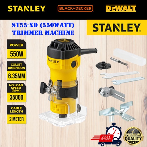 (AO) STANLEY ST55-XD CORDED TRIMMER (550W) 6.35MM LAMINATE ROUTER ...