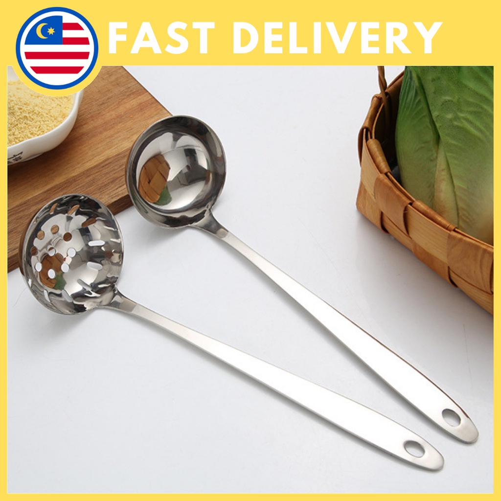 🍳TRS🍳 Stainless Steel Soup Spoon Ladle Set Senduk Sup Sudu Senduk Lauk ...