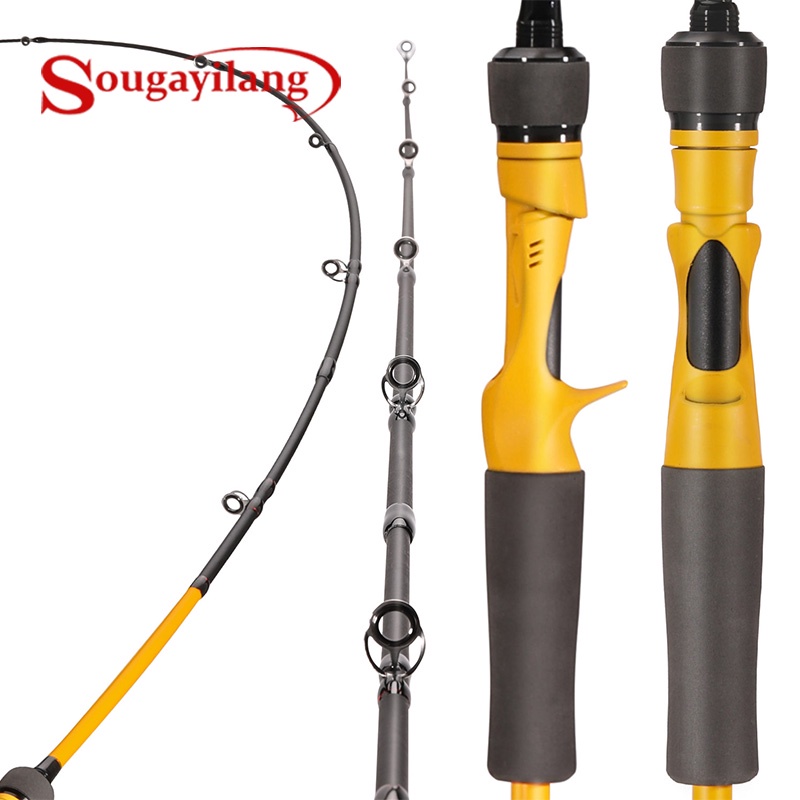 Sougayilang Fishing Rod Carbon 2 Sections Casting/Spinning Fishing Rod With Comfortable EVA ...