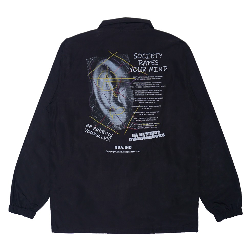 Nsa Ind Coach Jacket Society Black | Shopee Malaysia