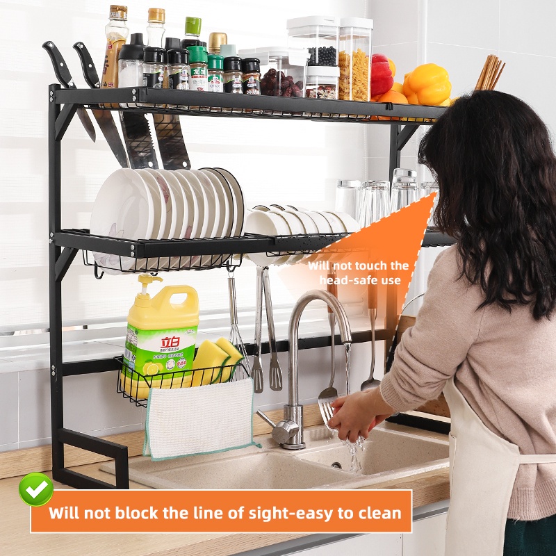 Stainless Steel Kitchen Rack Organizer Kitchenware Storage Sink Rack ...