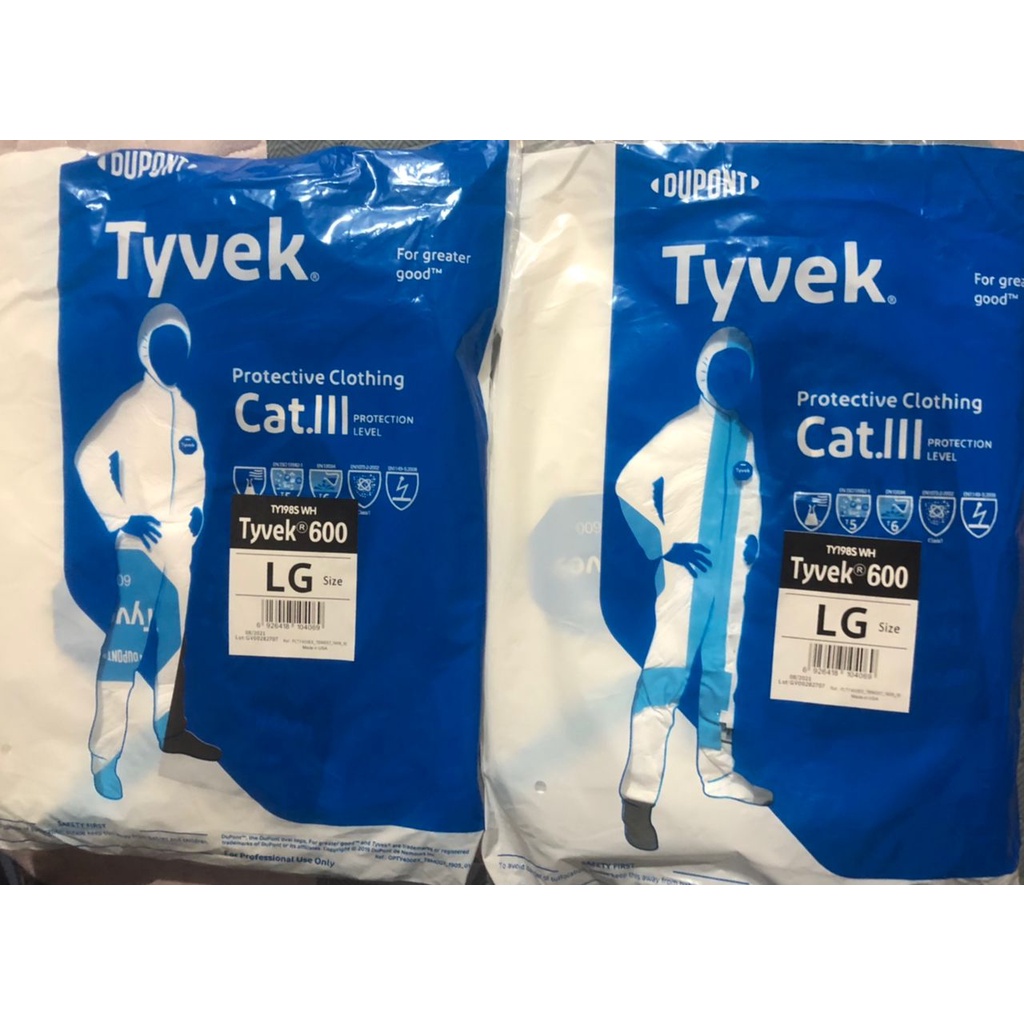 Tyvek 600 Disposable Medical Coverall PPE Dupont Xpert Expert Isolation ...