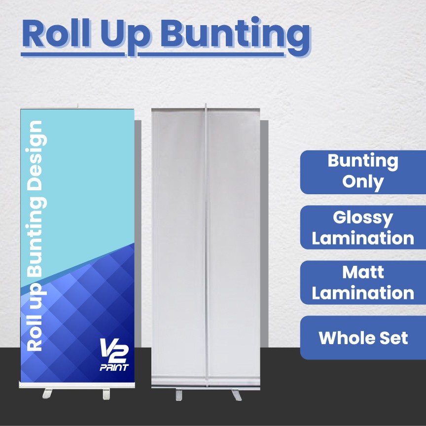 Roll Up Bunting - Aluminium (Printing with Stand) | Shopee Malaysia