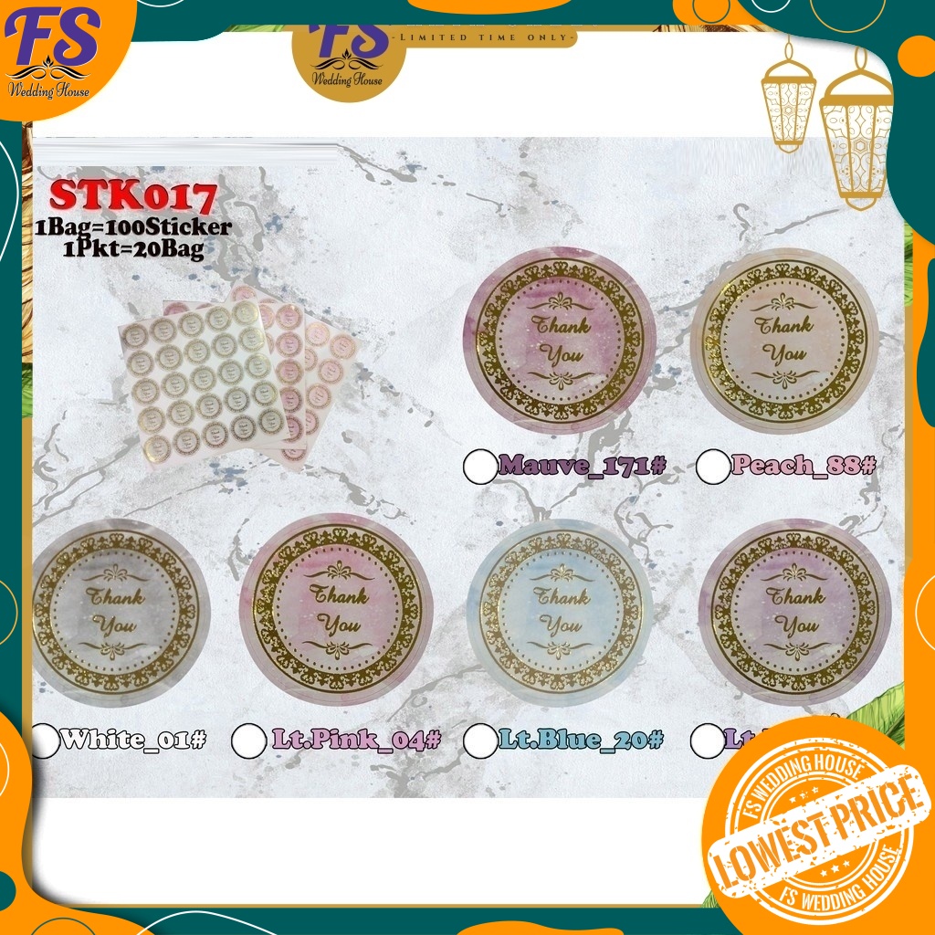 Wish Sticker / Pelekat Terima Kasih /Sticker Ucapan /Sticker Kahwin ...