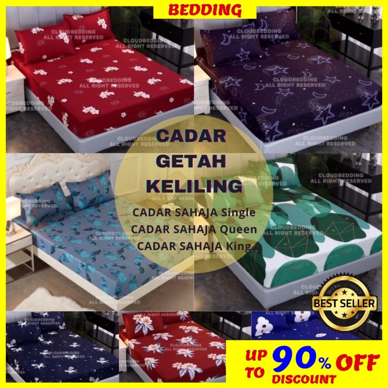 [ Ready Stock ] Cadar Getah Keliling Saiz Queen / King / Single Fitted ...