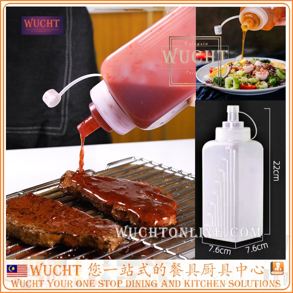 【WUCHT】New Design 800ml 1000ml Large Caliber Square Sauce Squeeze ...