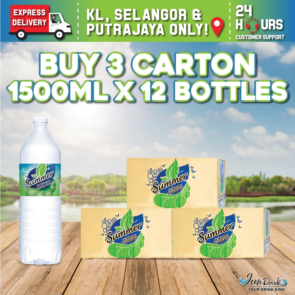 BUNDLE OF 3 CARTONS : SUMMER DRINKING WATER 1500ML x 12 BOTTLES ...