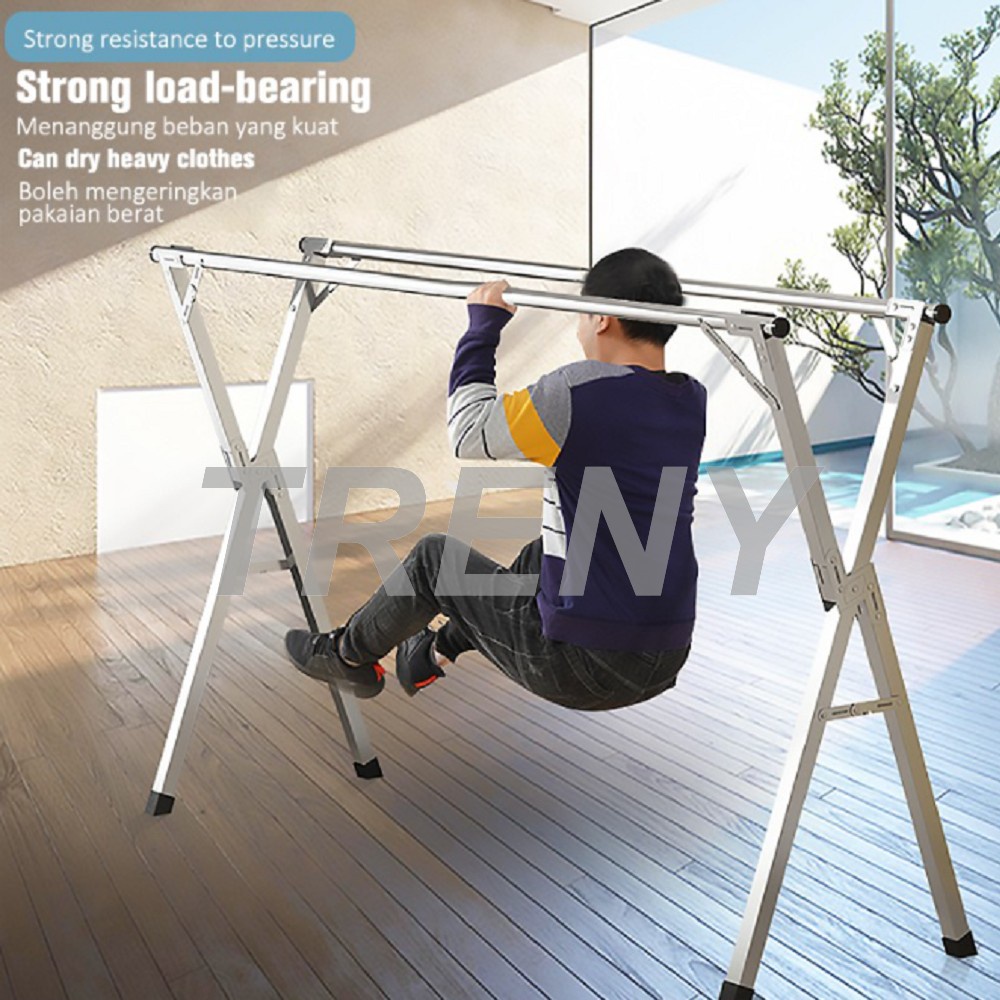 TRENY Stainless Steel Clothe Hanging Rack Hanger Outdoor Cloth Drying ...