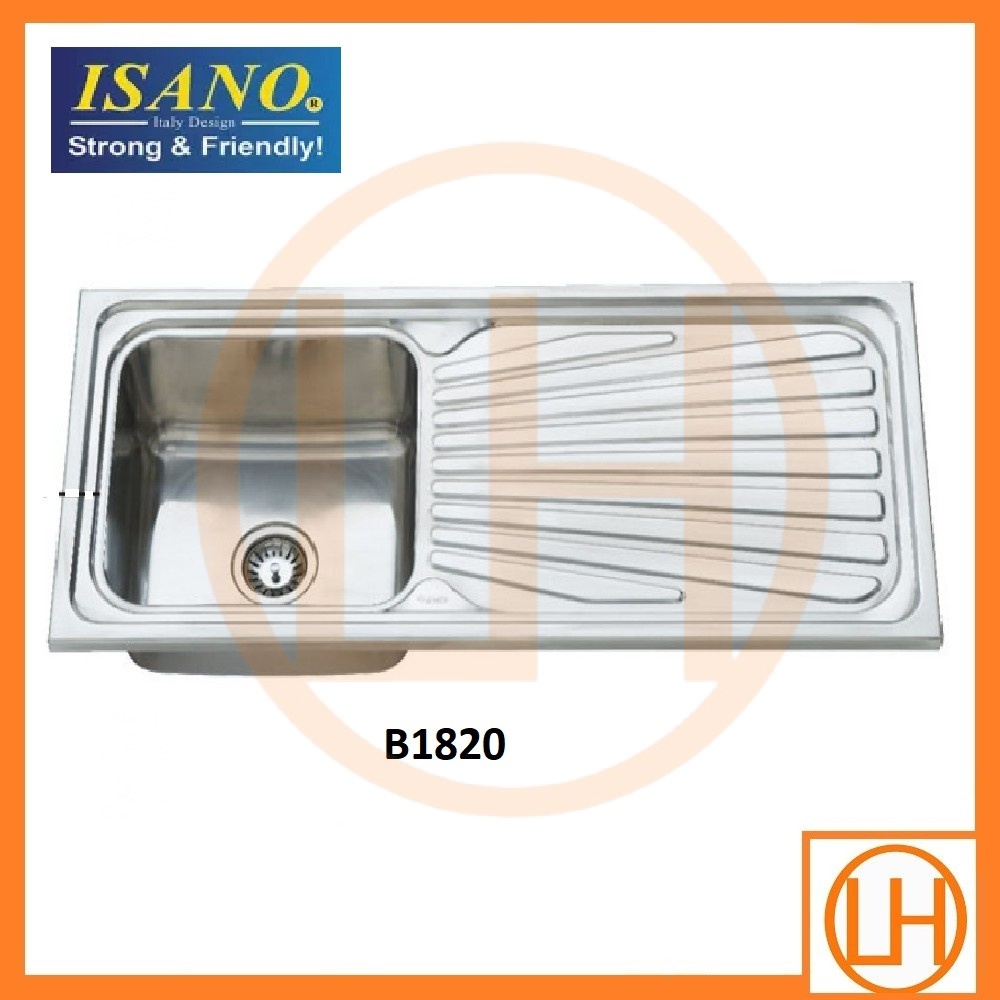 ISANO Stainless Steel Square Type Sink Bowl - B1820 18'' X 42 ...