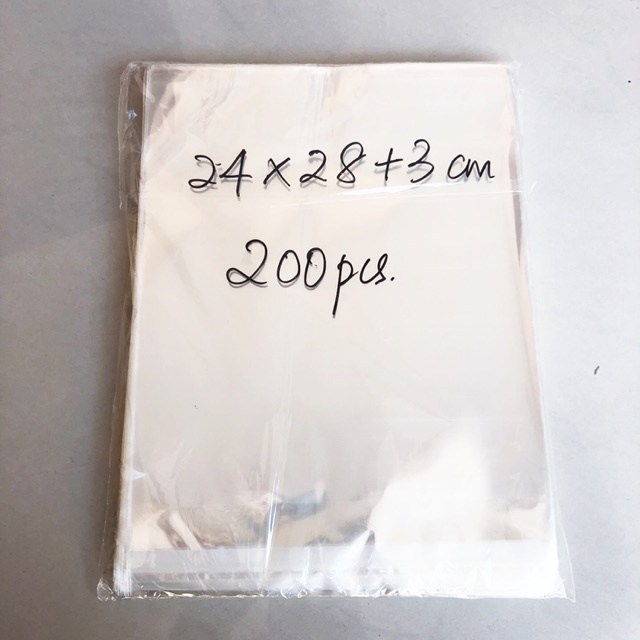 Opp packing plastic 22x33 cm / 24x33 cm / 24x28 cm (200pcs) | Shopee ...