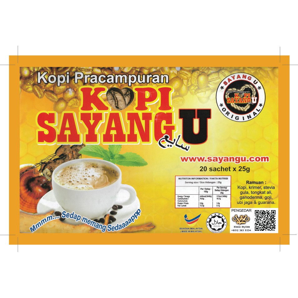 F&B KOPI TENAGA SAYANG U dgn T. ALI GOJIBERI GANODERMA STEVIA MINDA ...