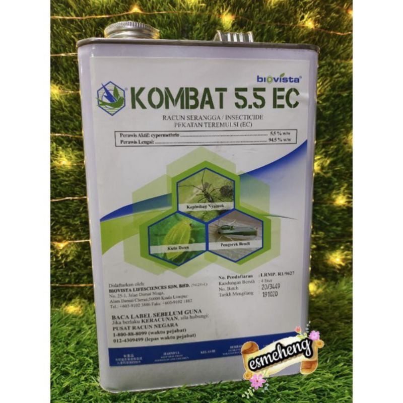 4Liter Kombat 5.5EC / Cypermethrin / Kepinding Nyamuk / Ulat Pucuk ...