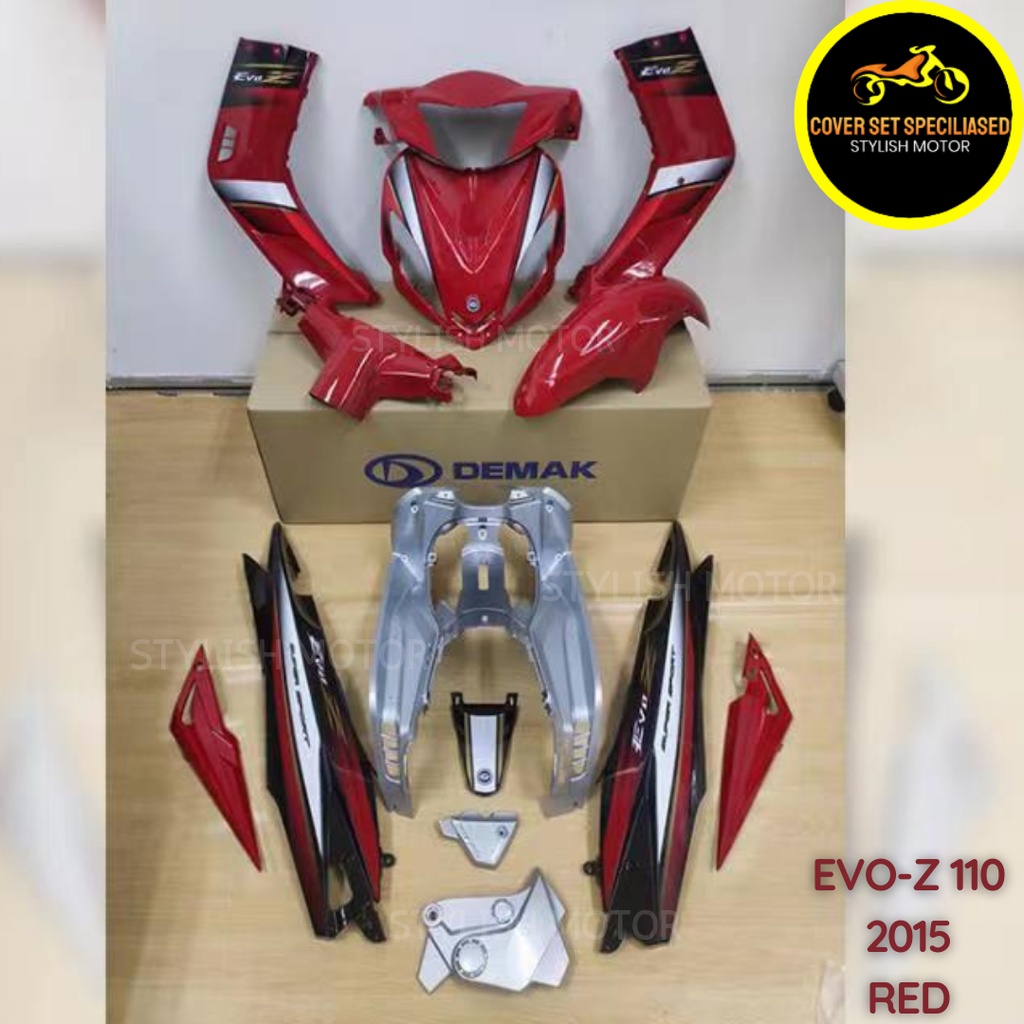 [FREE STICKER] ORIGINAL DEMAK COVER SET EVO-Z 110 2015 RED | Shopee Malaysia
