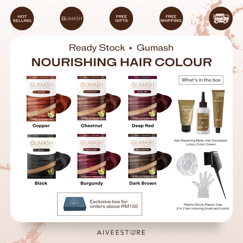 [NEW] GUMASH NOURISHING HAIR COLOR (READ CAPTION) | Shopee Malaysia