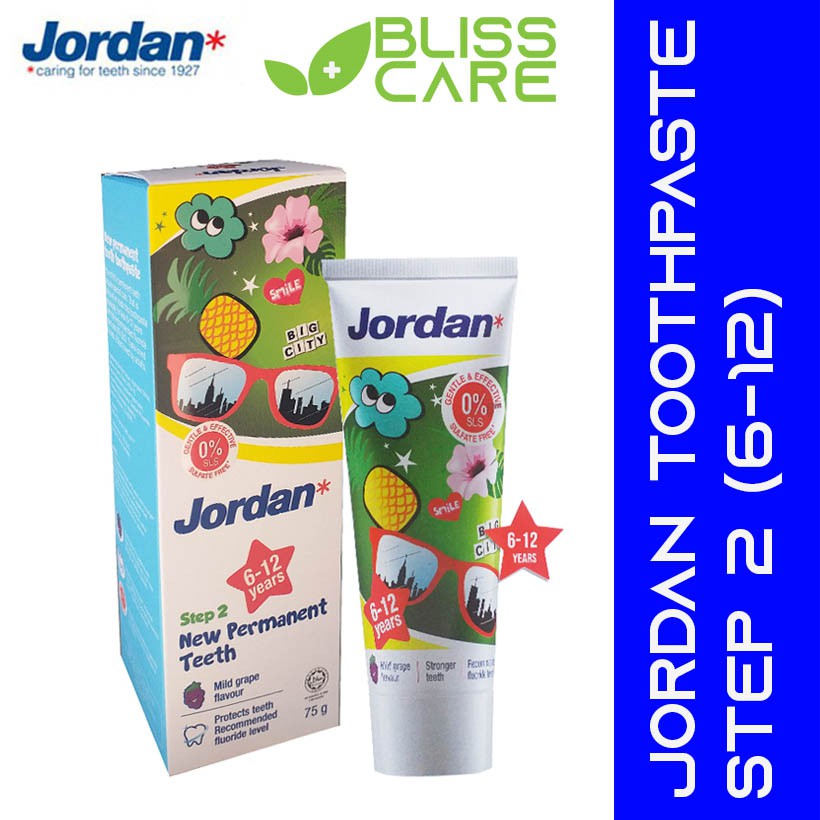 Jordan Step 2 New Permanent Teeth Toothpaste Ubat Gigi Mild Grape ...