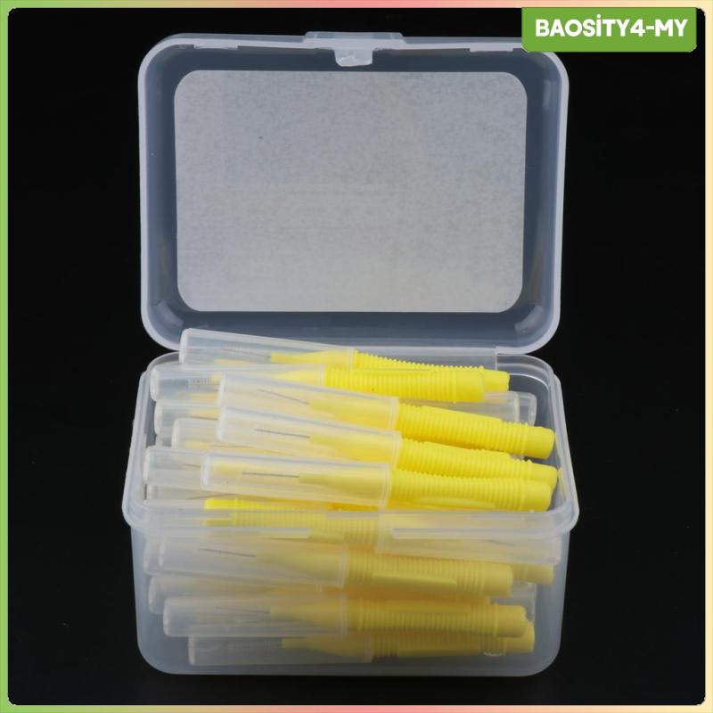Lots 40 Brush Tooth Pick Flosser Toothpick Stick Yellow 0.4mm | Shopee ...