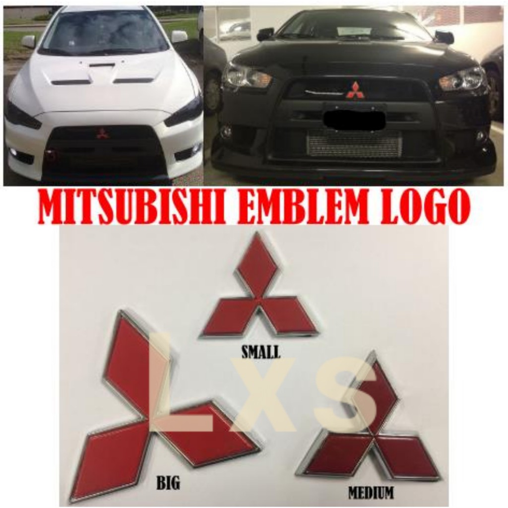 Mitsubishi Front Rear Red Badge Logo Car Emblem | Shopee Malaysia