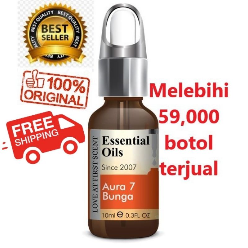 (PROMOSI HARGA EJEN FREE DELIVERY) EO LAFS Aura 7 Bunga 10ML Penyeri ...