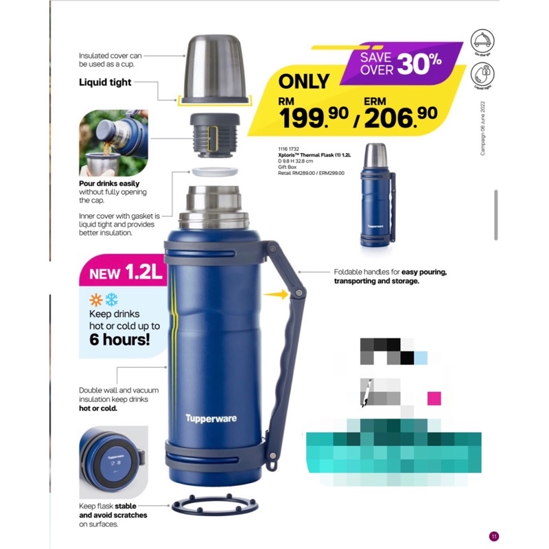 Tupperware Xploris Thermal Flask 1.2L | Shopee Malaysia