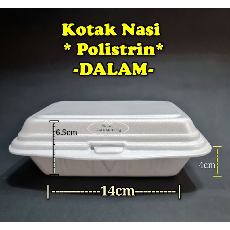 Kotak Nasi Polisterin 100pcs± / Polystryrene Lunch Box / Kotak Nasi ...