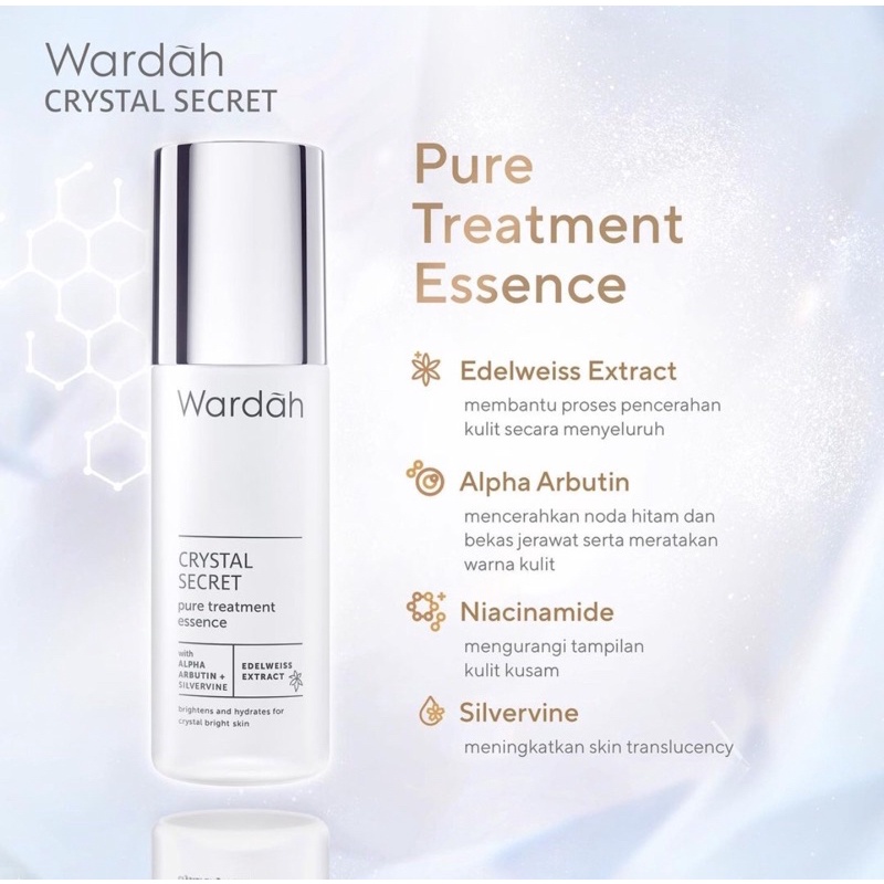 Wardah Crystal Secret Pure Treatment Essence 100ml,50ml & 30ml | Shopee ...