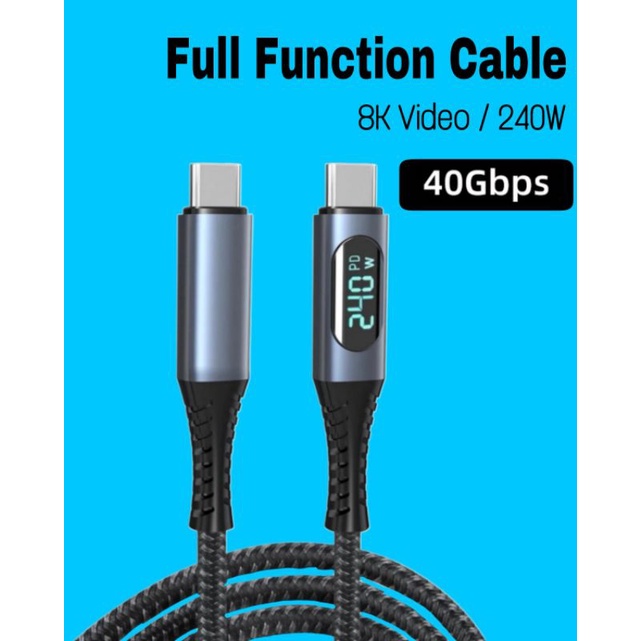 240W USB C to Type C Cable Thunderbolt 3 Fast Charging Video Out for ...