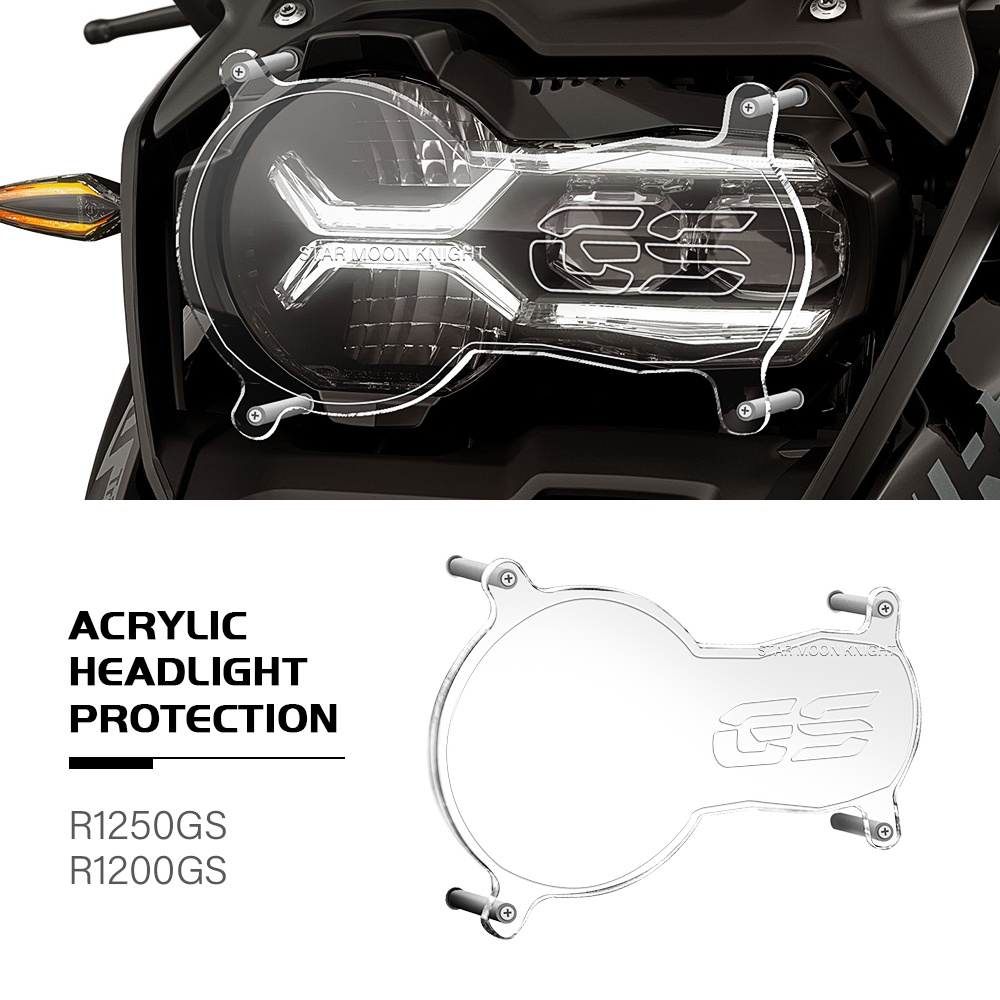 Motorcycle Acrylic Headlight Protector Light Cover Protective Guard For ...