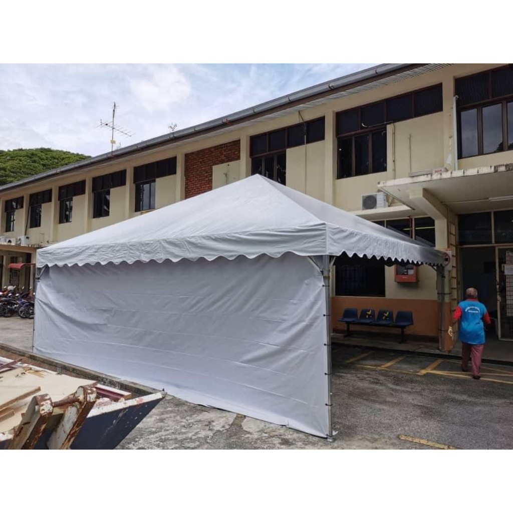 Canvas Only 20 ' x 20' Pyramid Canopy Tent White Silver PVC Tarpaulin ...