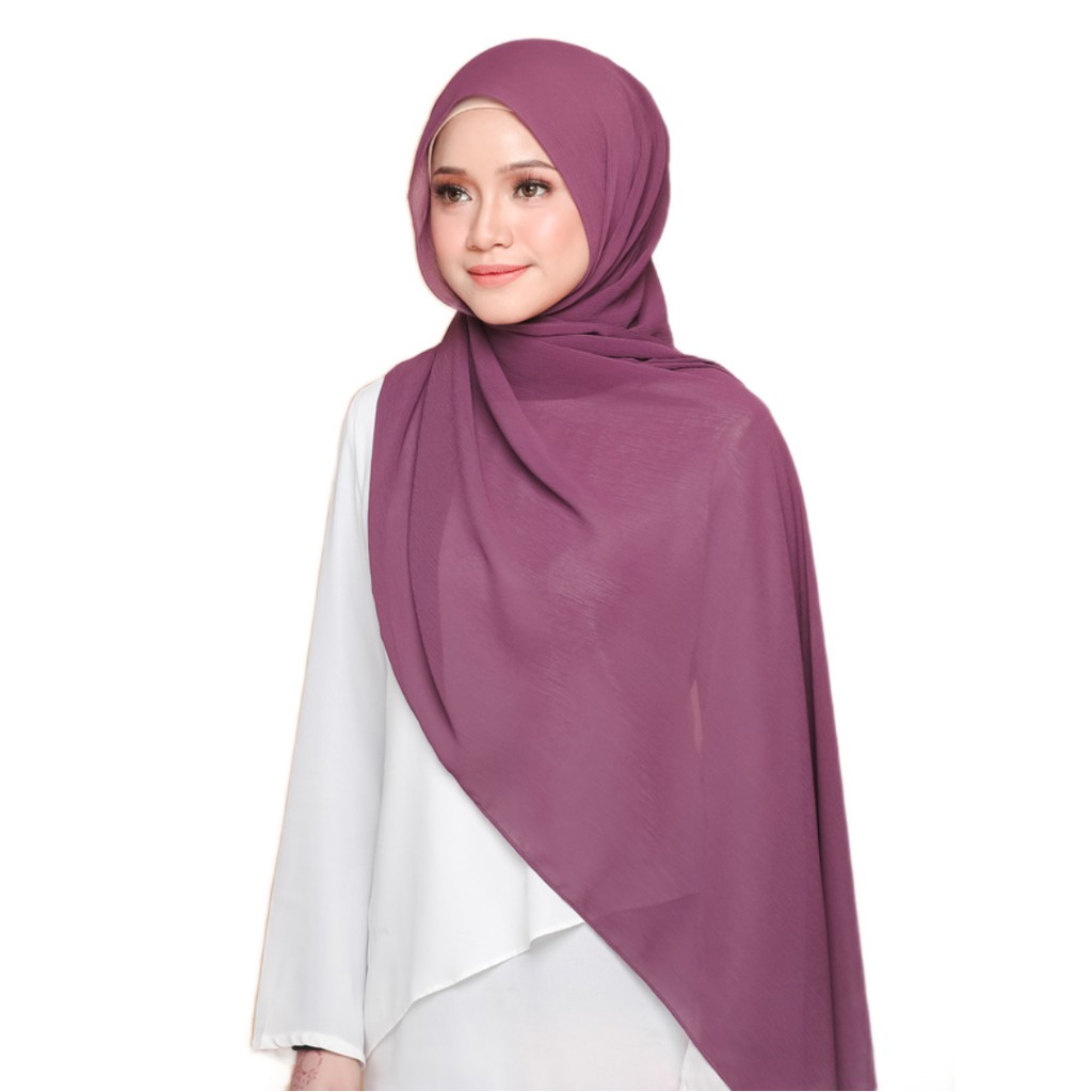 Tyra Anne Jasmine Pleated Plain Shawl | Shopee Malaysia