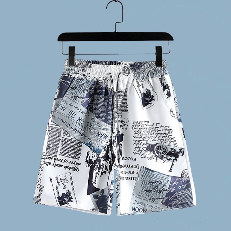Hawaiian Style Beach Shorts for Men with Unique Floral Print Design ...