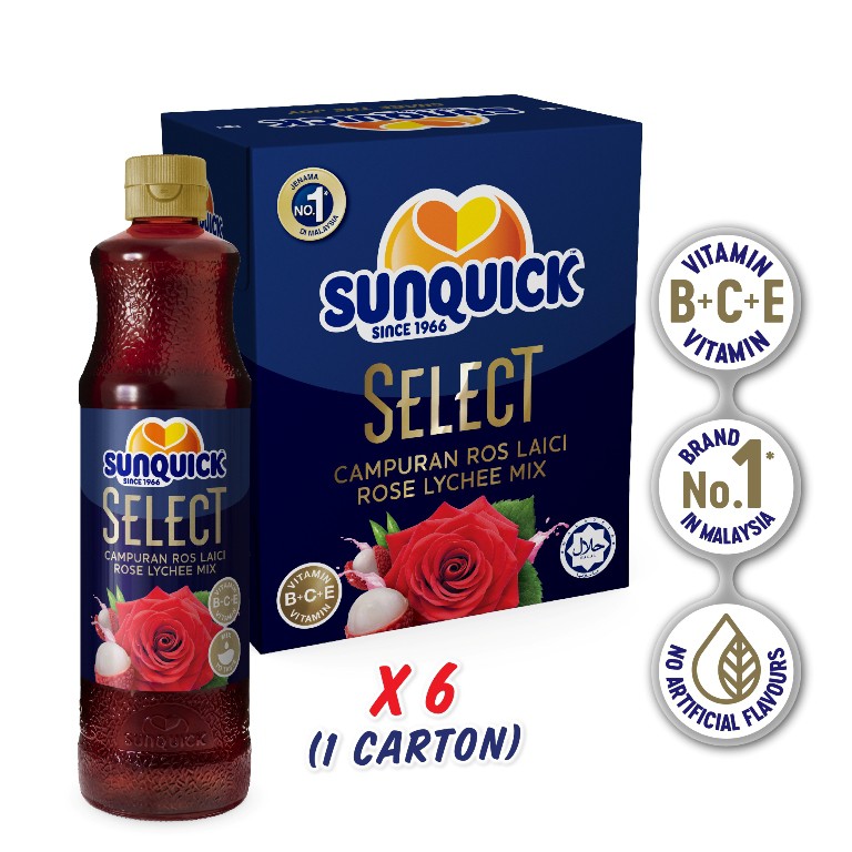[Carton Deal] Sunquick Concentrate Select Rose Lychee (700ml x6 ...