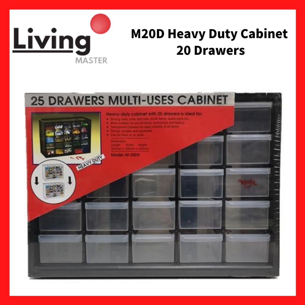 M20D Heavy Duty Cabinet 20 Drawers / Kabinet Kecil Tahan 20 Drawers ...