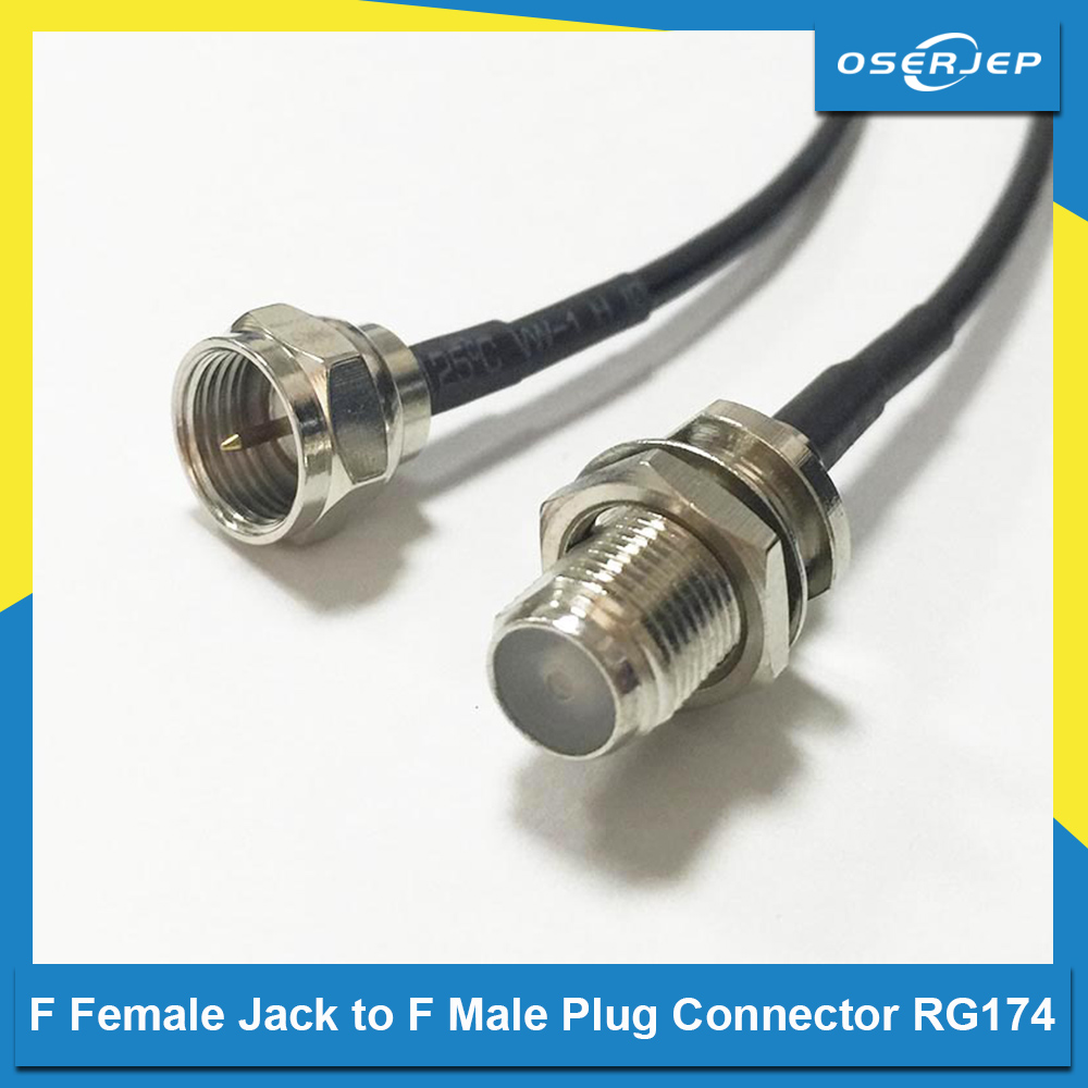 New F Female Jack to F Male Plug Connector RG174 Coaxial Cable Pigtail ...