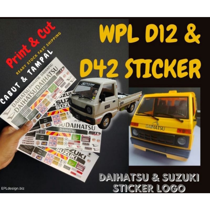 Rc Sticker Rc Sticker remot kawalan jauh WPL D12 D42 Sticker DAIHATSU ...