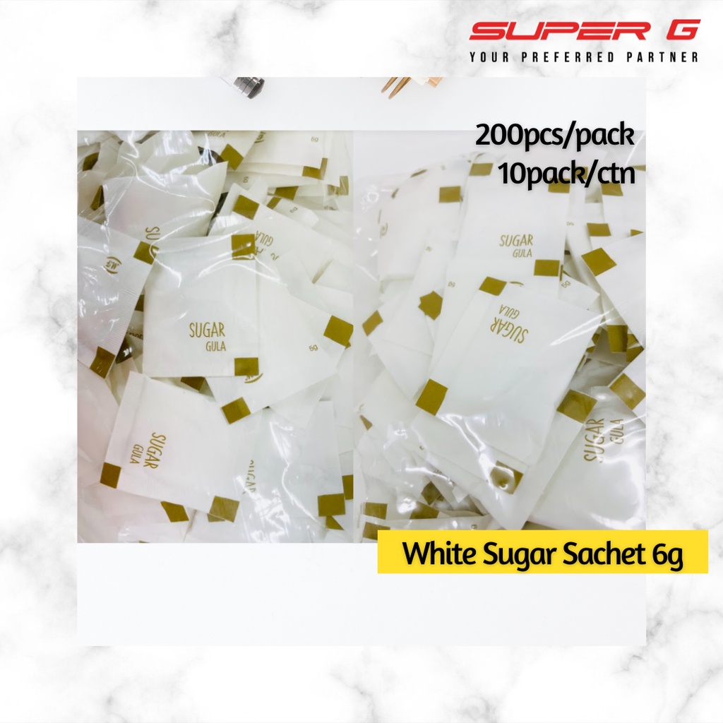 Gula Putih White Sugar Sachet 6g (200sachet/pack) | Shopee Malaysia