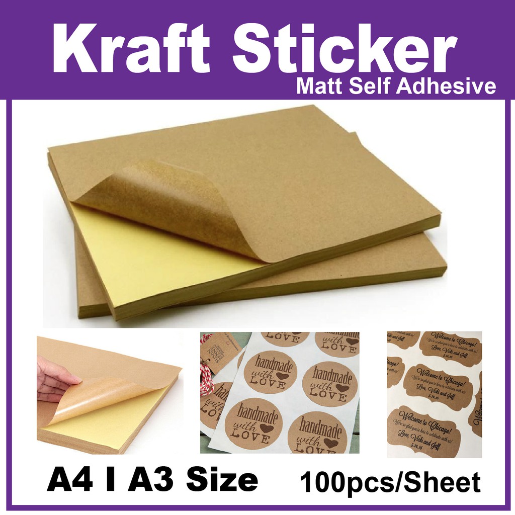 Kraft Sticker_Brown Sticker_Sticker Goodies | Shopee Malaysia
