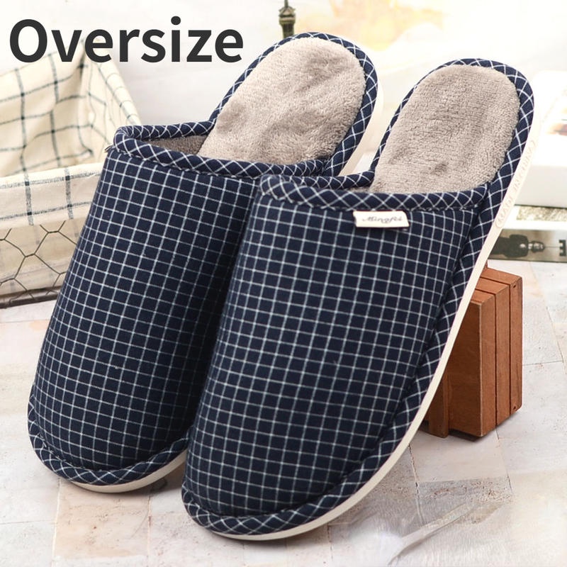 42-51 Home Slippers Autumn Winter Plush Thermal Cotton Slippers Plus ...
