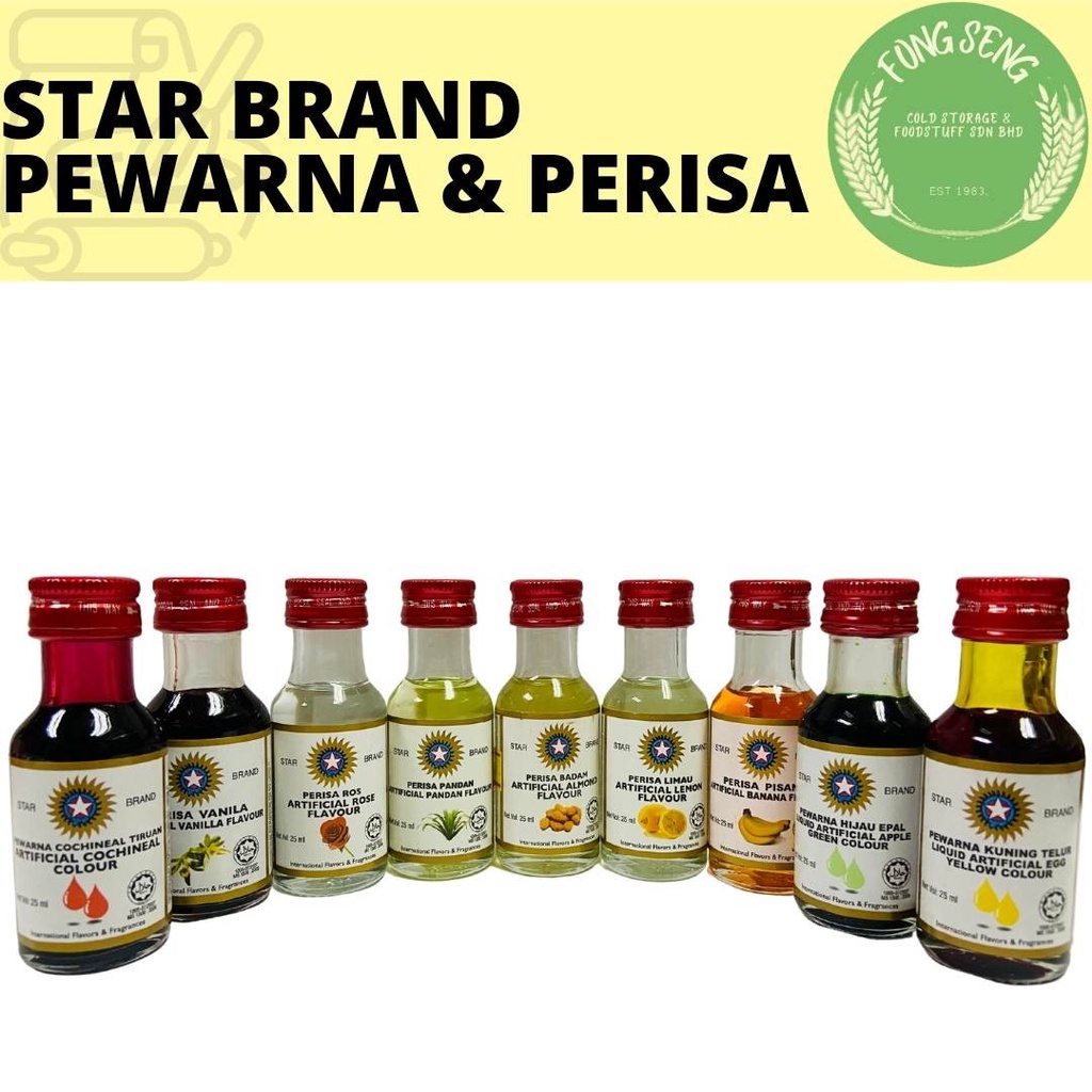 STAR BRAND PEWARNA & PERISA 25ML (VANILLA/LEMON/BANANA/ROS/PANDAN ...