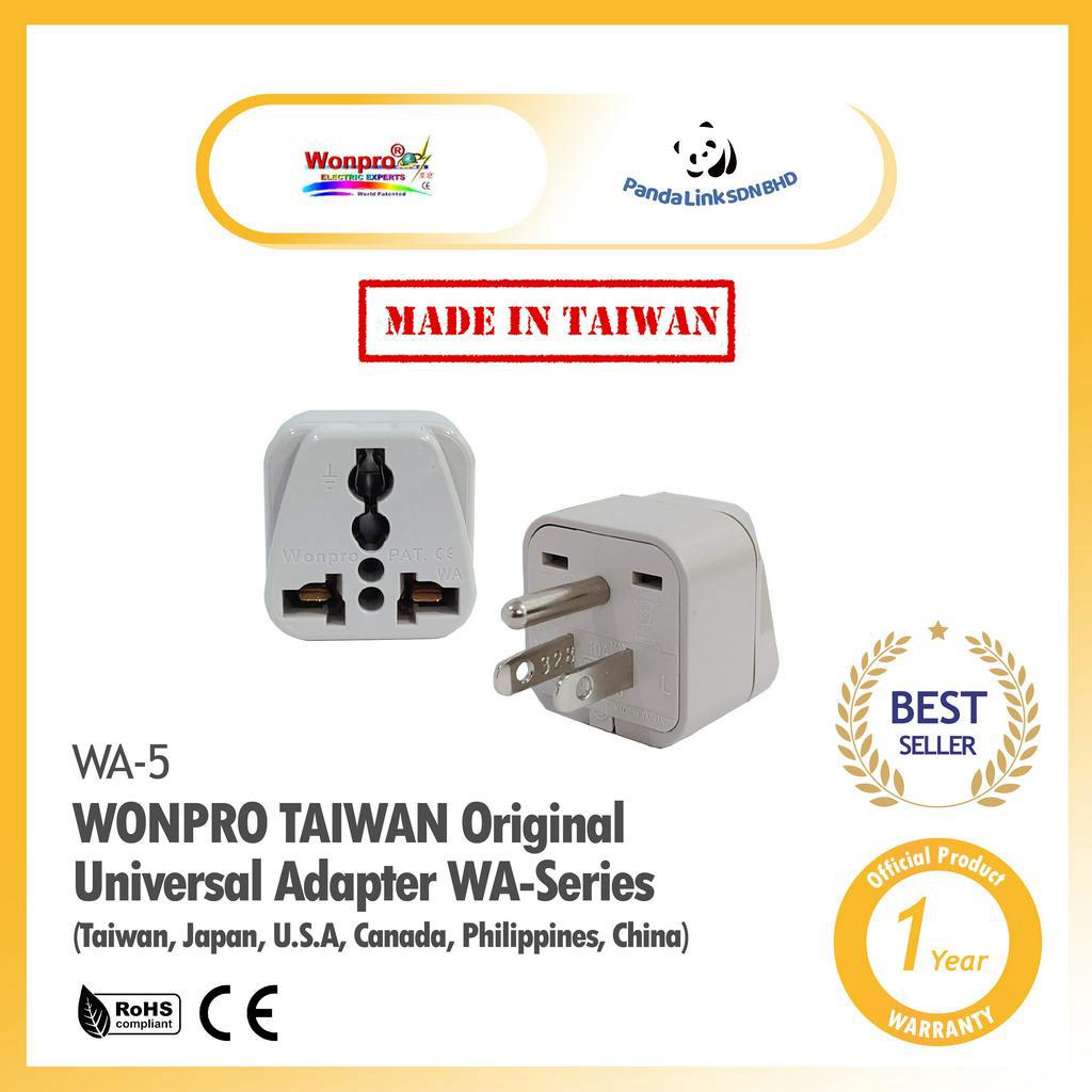 WONPRO WA-5 Taiwan Original Universal Adapter Travel Adapter WA-Series(Taiwan, Japan, U.S.A ...