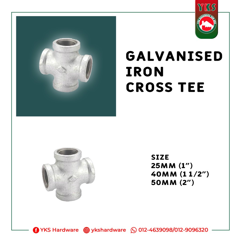 GALVANISED IRON CROSS TEE - Pipe & Fittings System | Shopee Malaysia