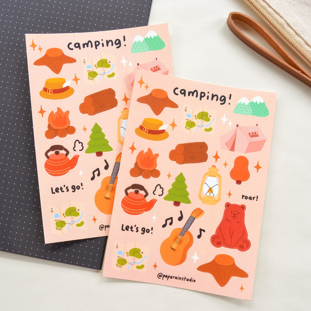 Camping sticker sheet | Shopee Malaysia