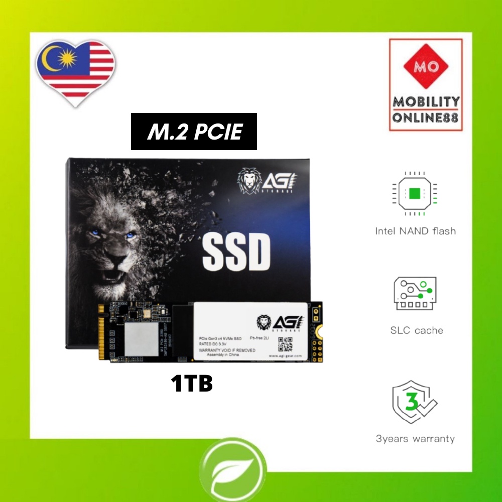AGI M.2 PCIE NVMe SSD Solid State Drive 1TB | Shopee Malaysia