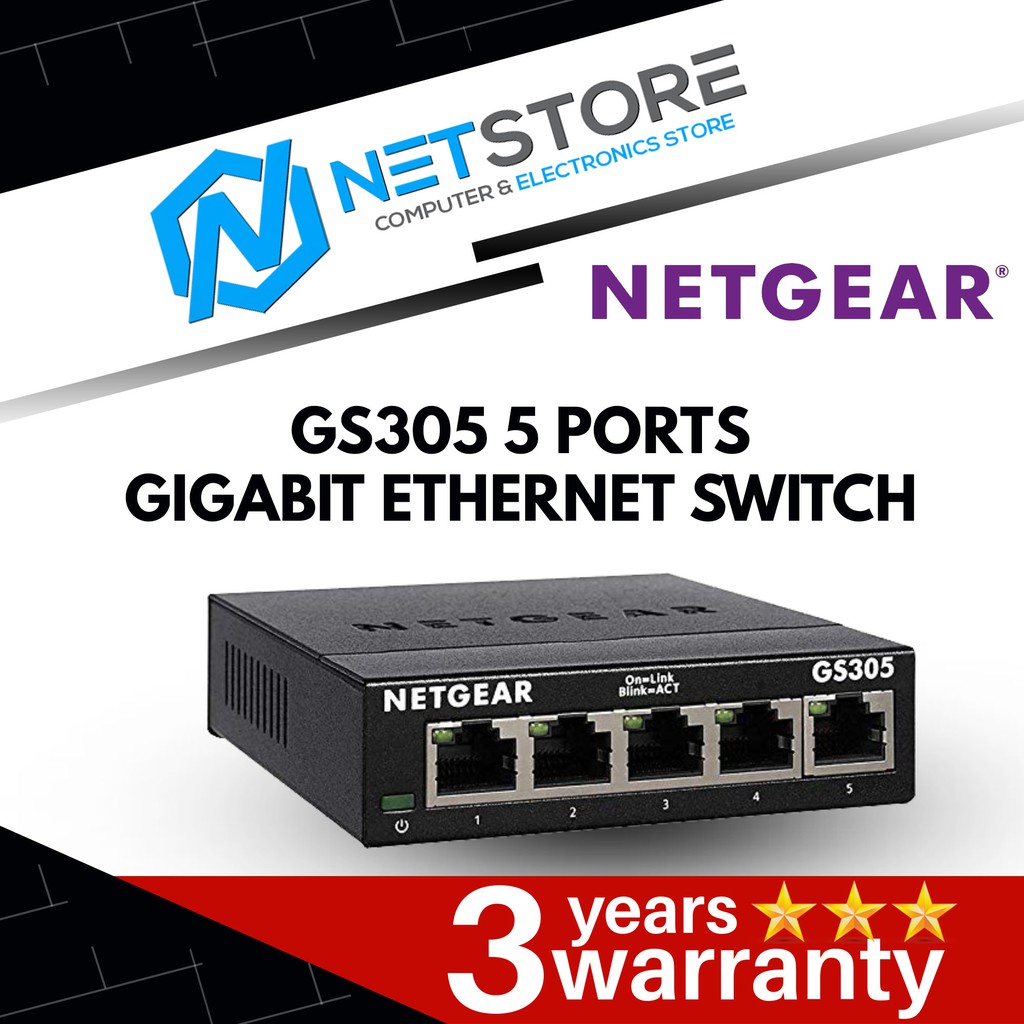 NETGEAR 5-Port Gigabit Ethernet Unmanaged Switch (GS305) - Desktop ...