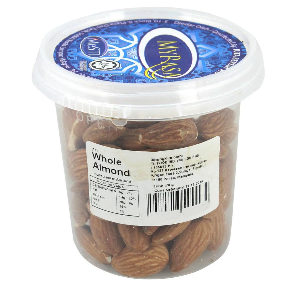 Myrasa Whole Almond (70g) | Shopee Malaysia