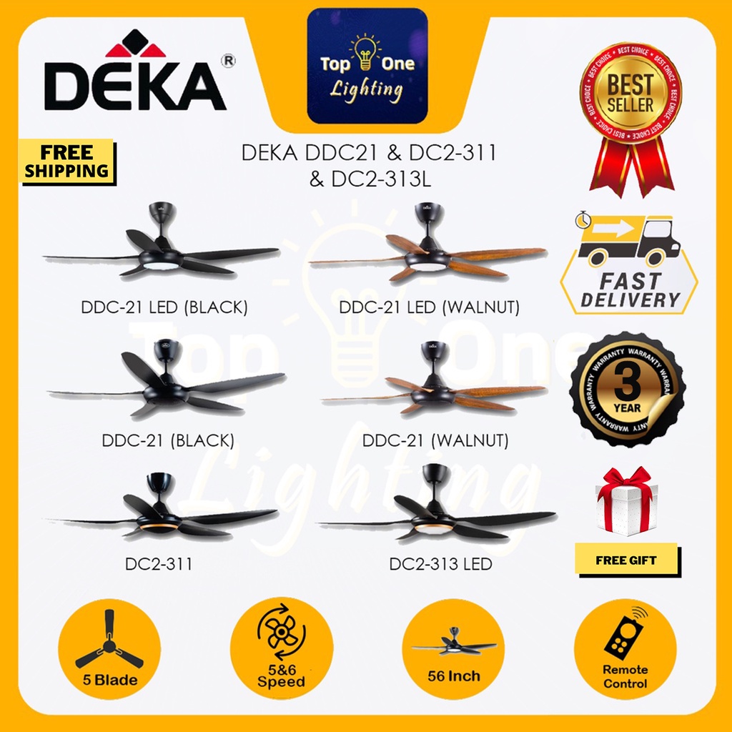 DEKA 56 INCH 5 BLADES DS11 & DDC21 & DC2-311 & DC2-313L 14 SPEEDS ...
