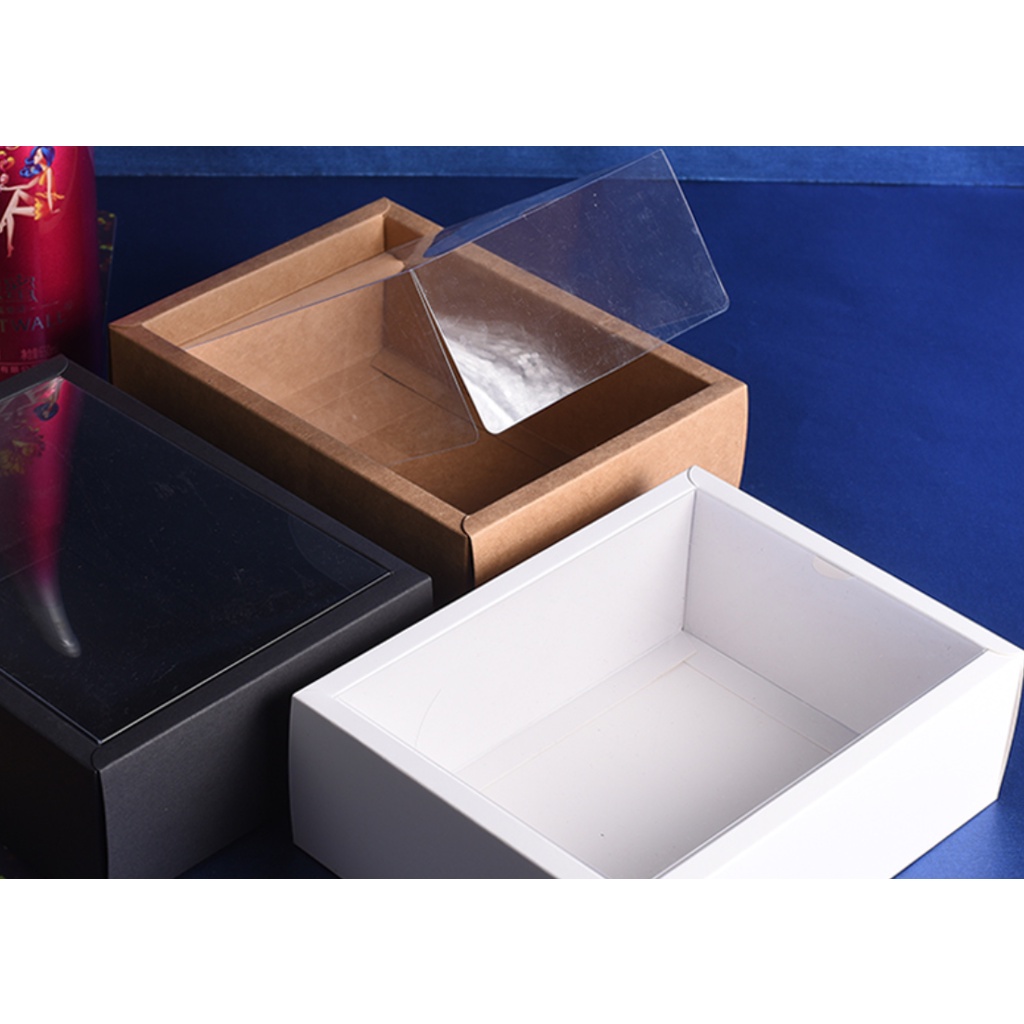 Transparent display paper gift box PVC cover box/ clear sleeve display ...