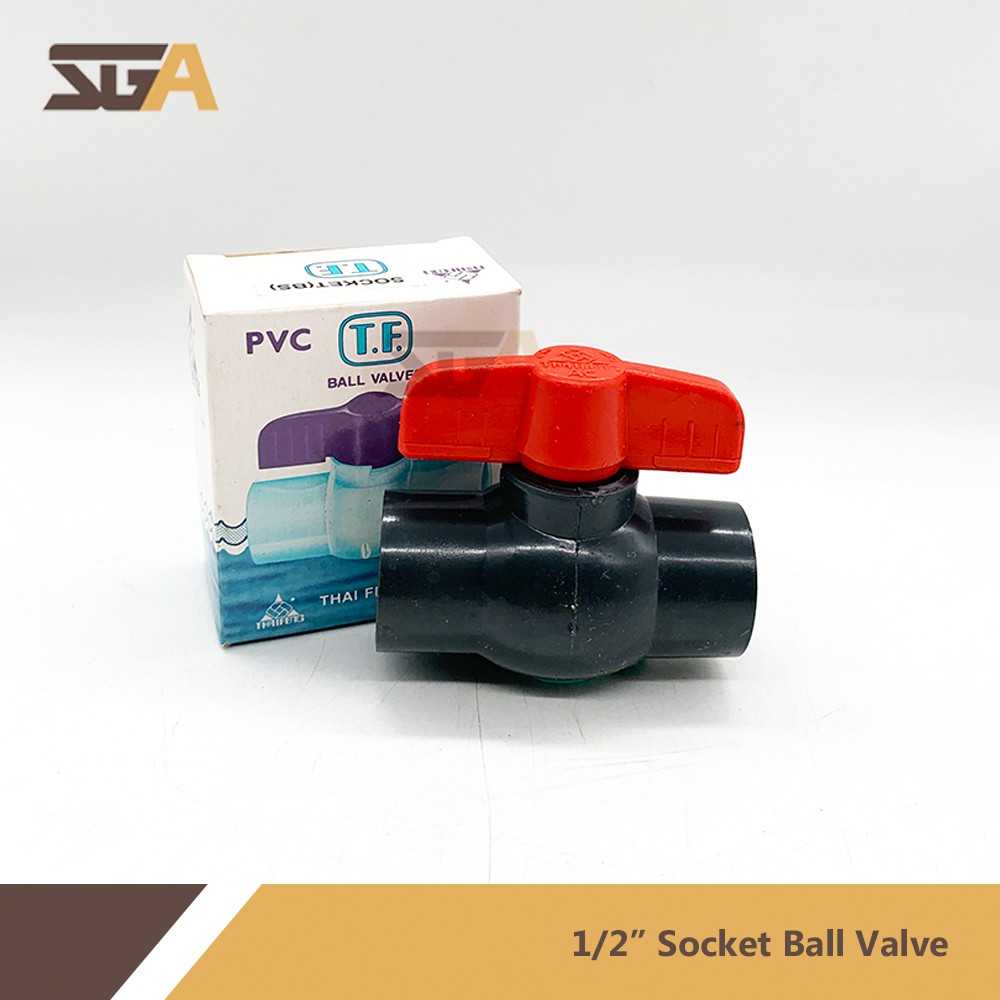 1/2" 15mm TF PVC BALL VALVE WITH SOCKET ( MADE IN THAILAND ) PVC PIPE ...