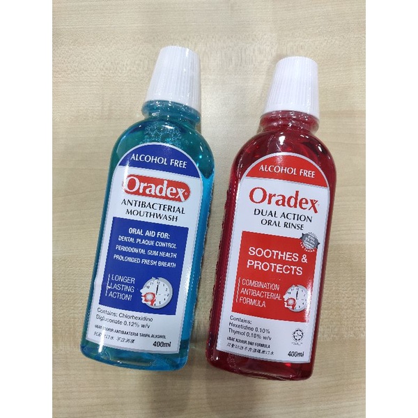 ORADEX Antibacterial Mouthwash 400ml [EXP:09/2024] / Dual Action Oral ...
